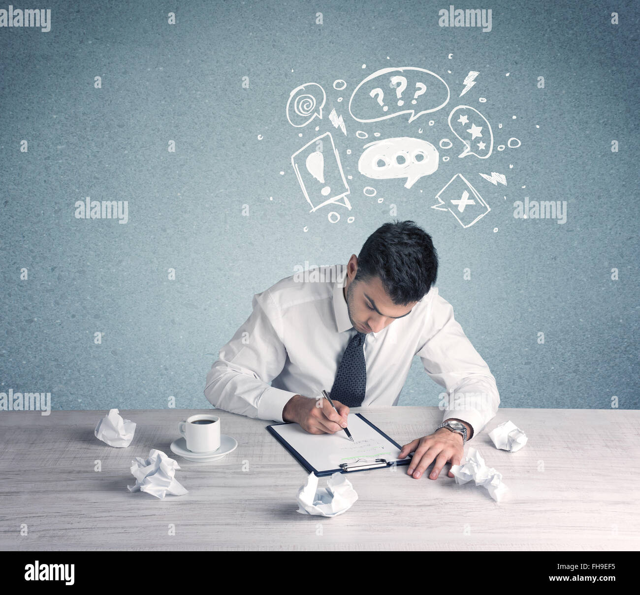 Business person in doubt and confused Stock Photo - Alamy