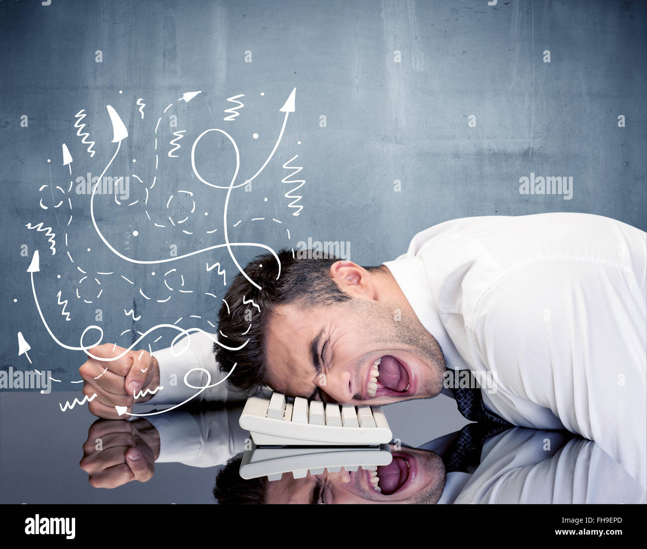 Person head banging with computer hi-res stock photography and images ...