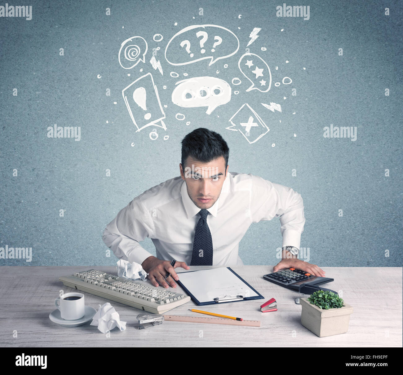 Business person in doubt and confused Stock Photo - Alamy