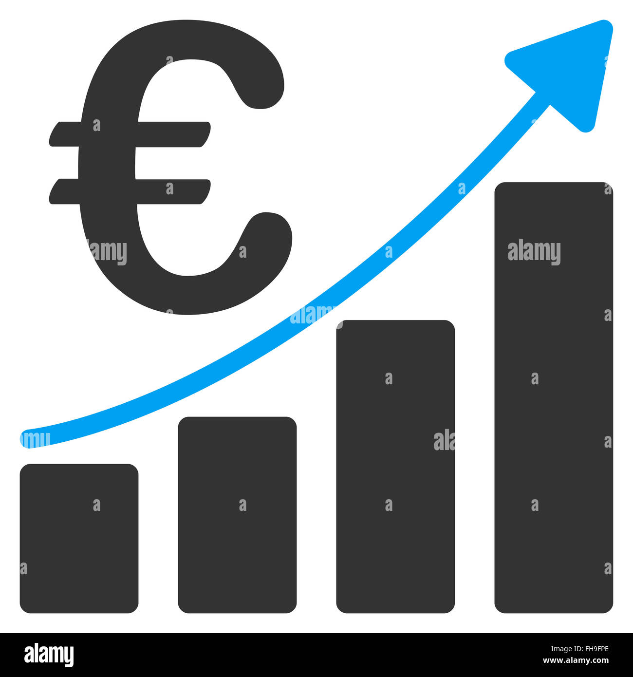 Euro Bar Chart Icon Stock Photo - Alamy