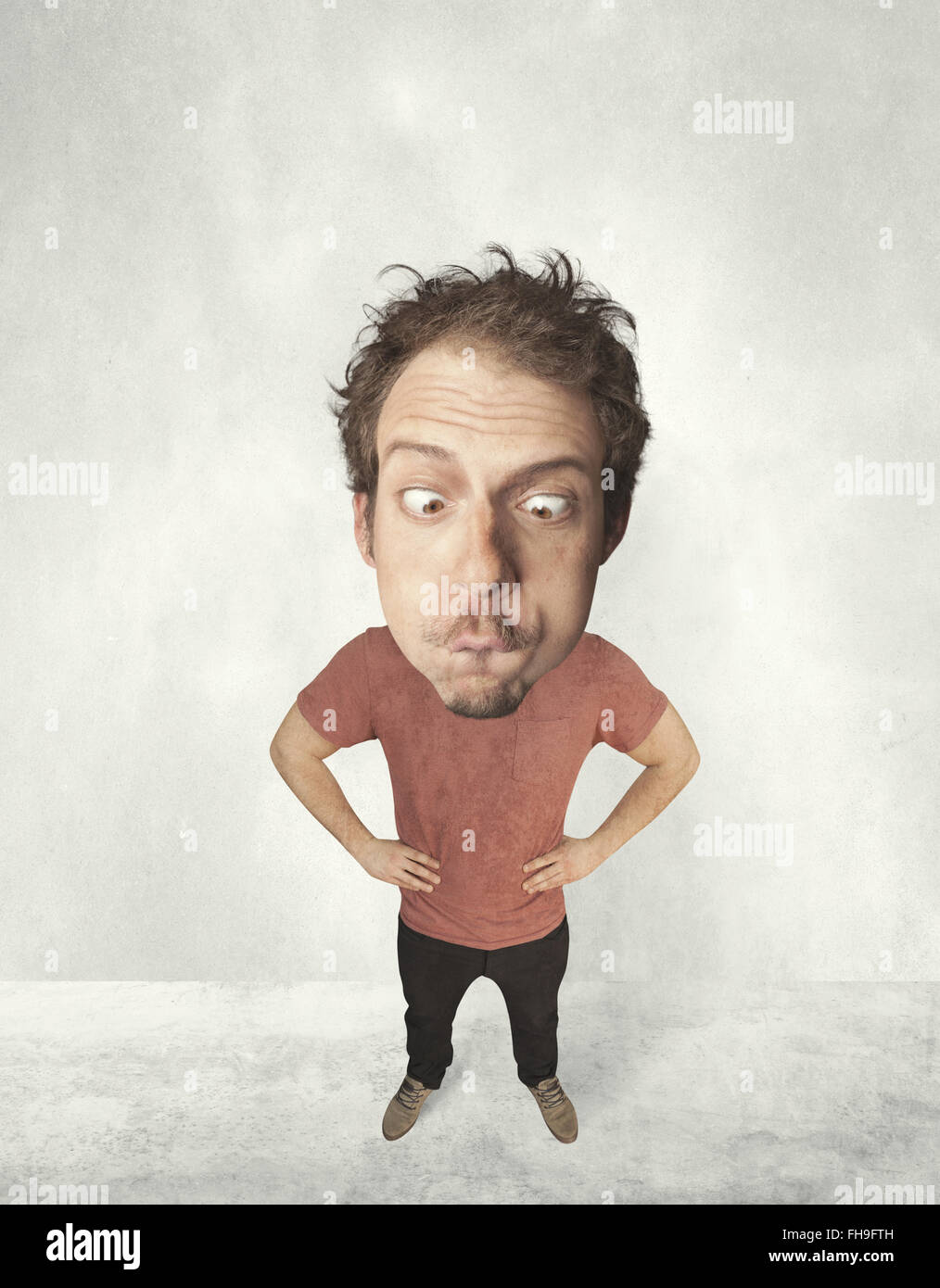 Person with big head Stock Photo - Alamy