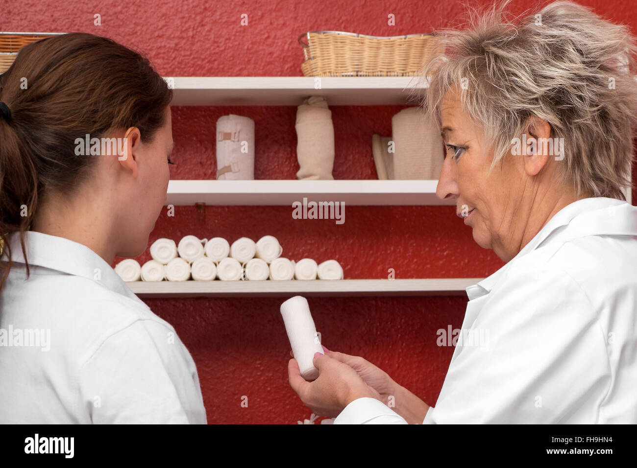 female doctor and student, doctor is explaining something Stock Photo ...
