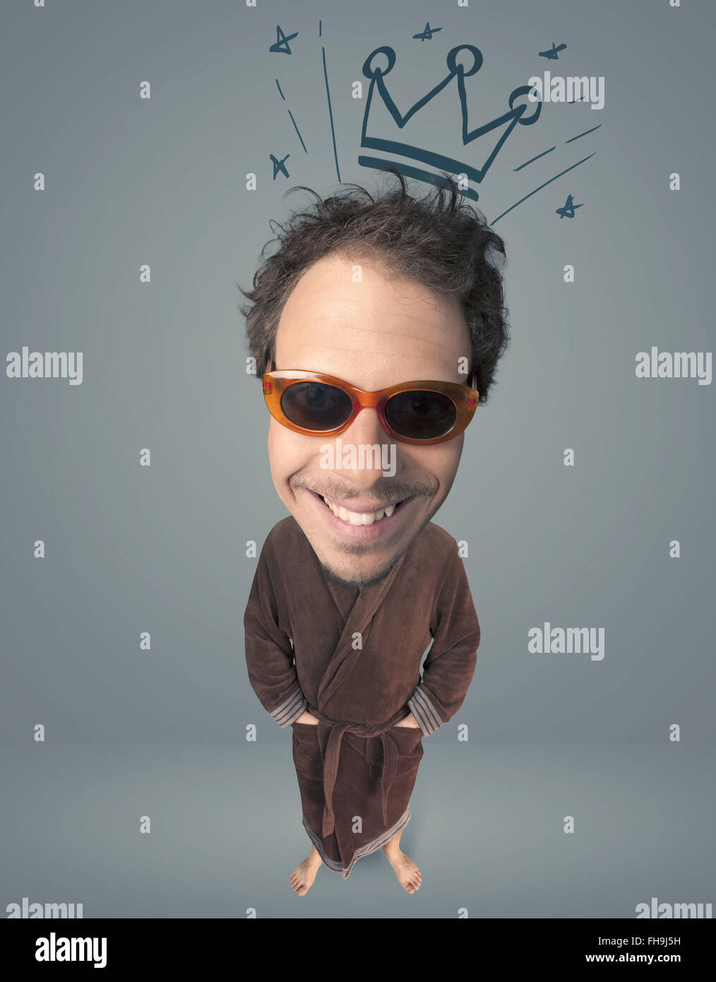 Big head person with crown Stock Photo - Alamy
