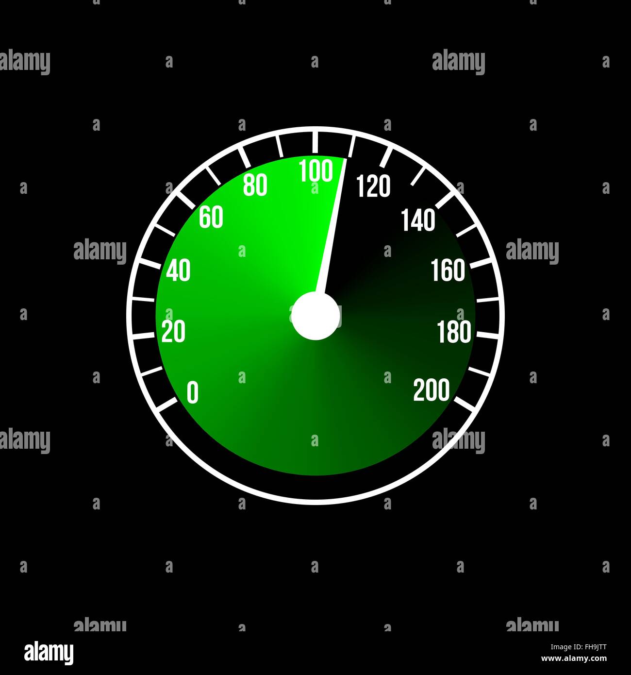 Green speedometer illustration design on a black background Stock ...