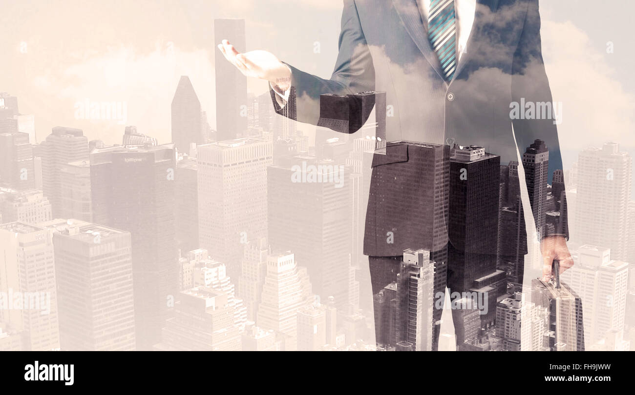 Handsome business man overlay hi-res stock photography and images - Alamy