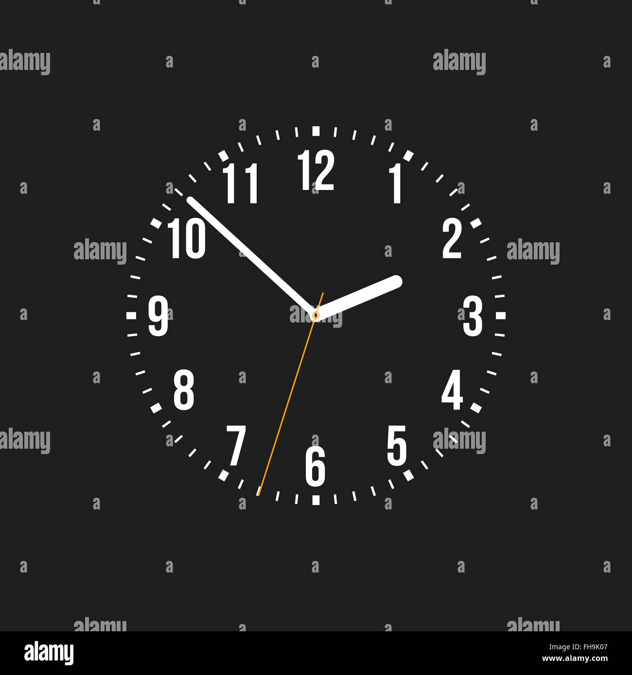 Vector clock illustration on a black background Stock Vector Image ...