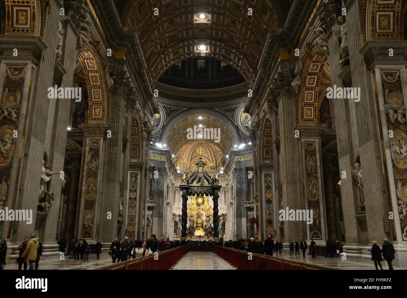 Rome: Interior view of St Peter Basilica Stock Photo - Alamy