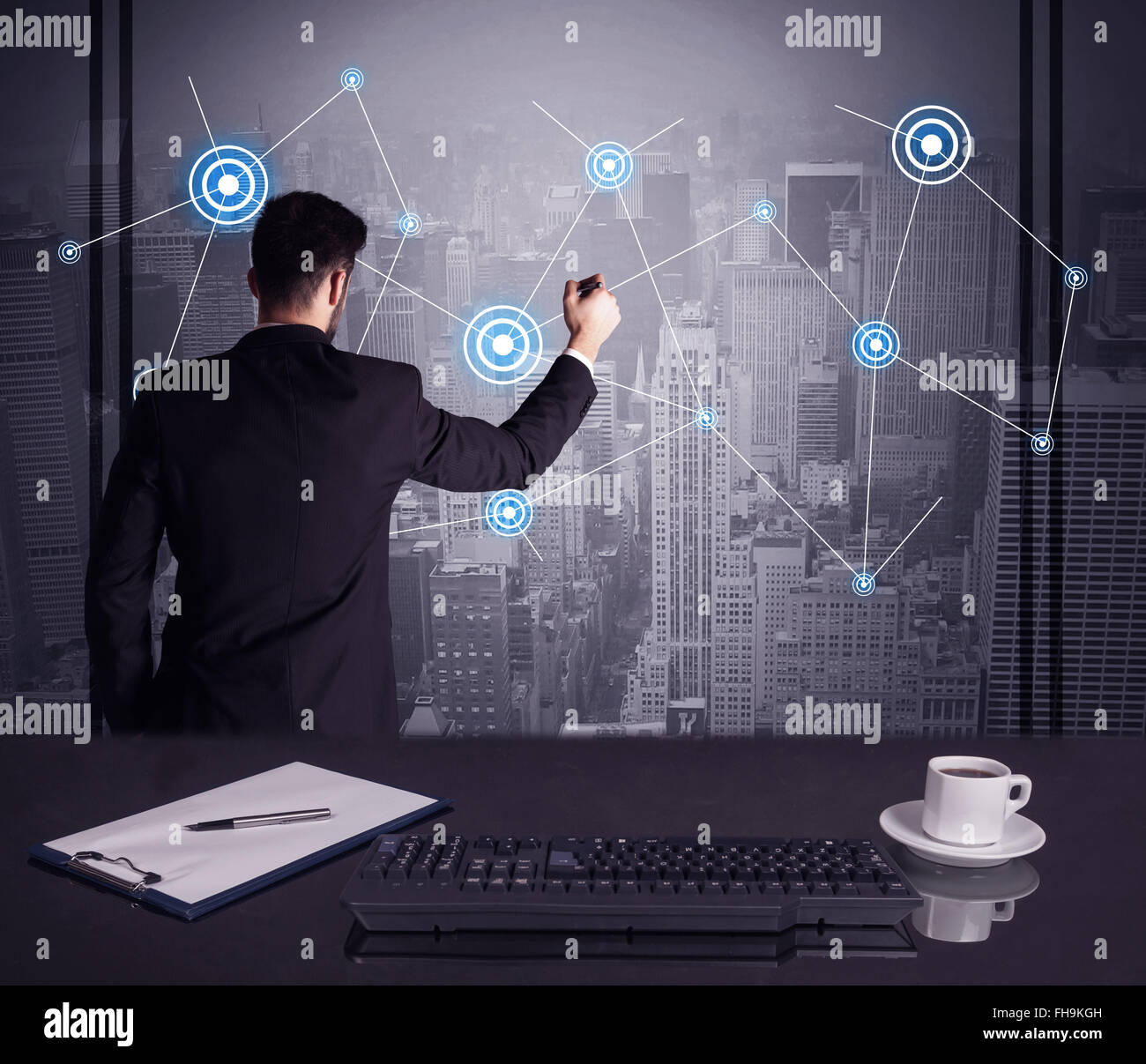 Businessman drawing graphic chart salesman hi-res stock photography and ...