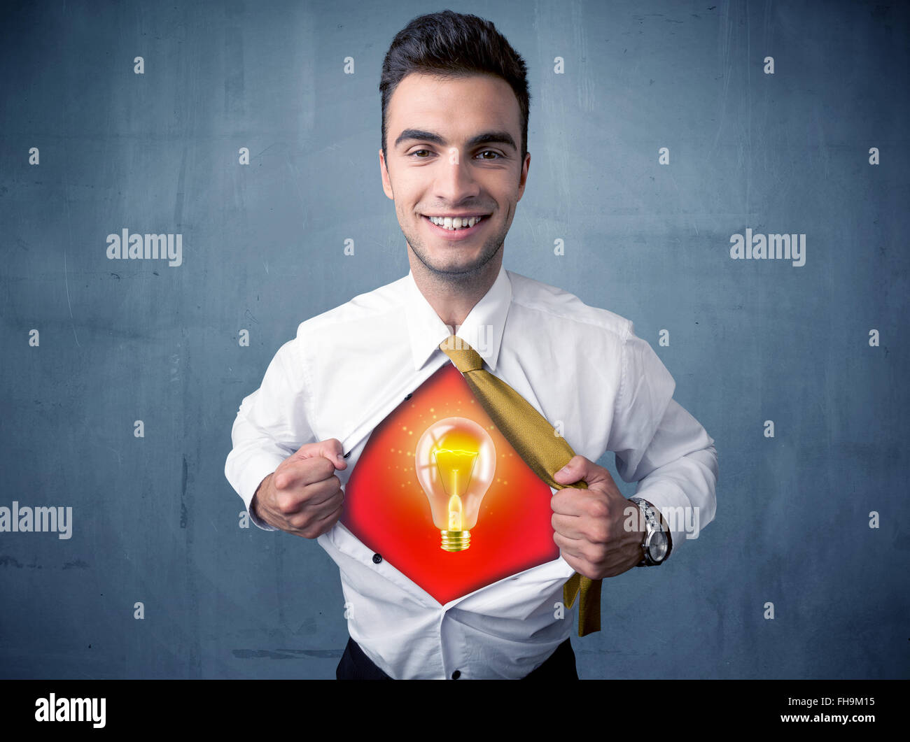 Superhero man ripping open shirt hi-res stock photography and images ...