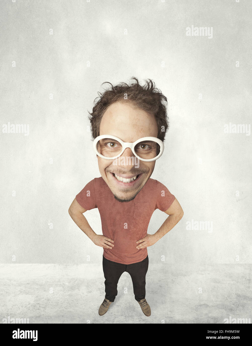 Person with big head Stock Photo - Alamy