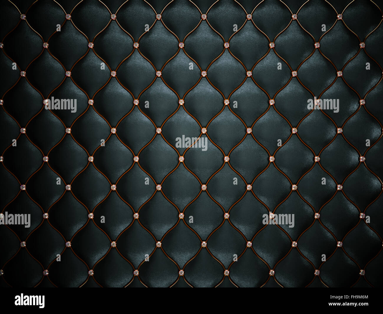 Luxury black leather pattern with diamonds and golden wire. Large ...