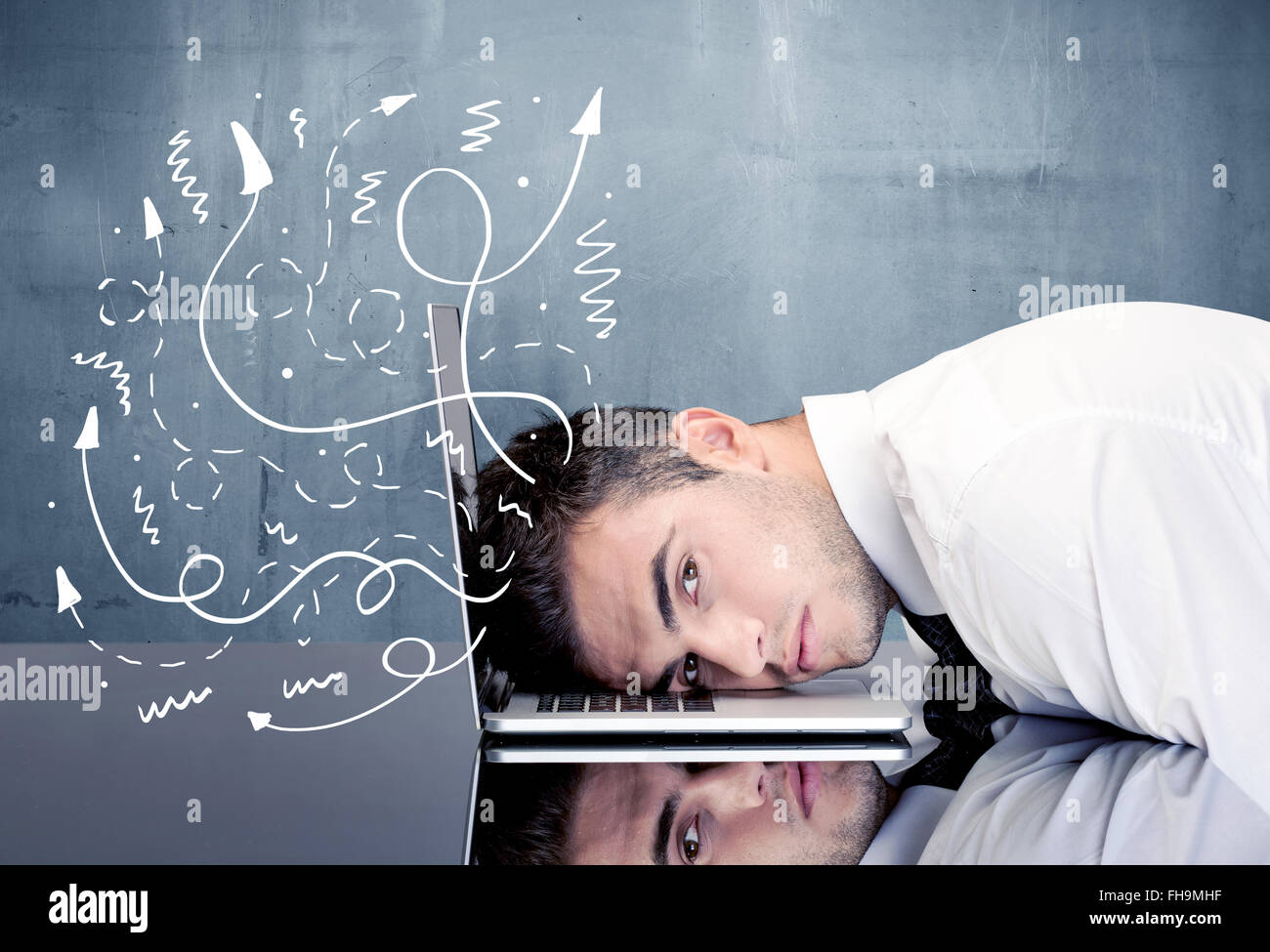 Person head banging with computer hi-res stock photography and images ...