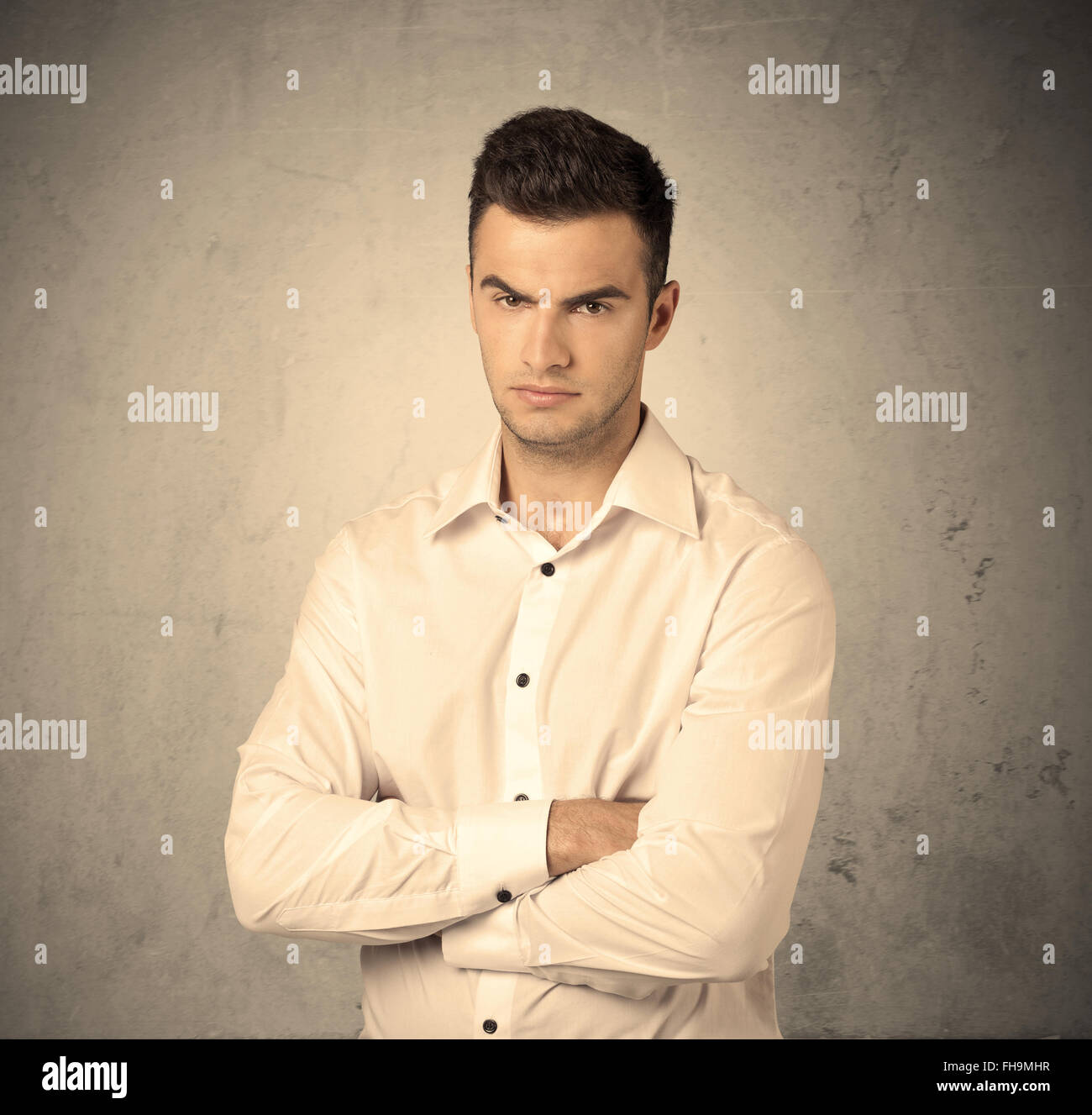 Sales worker making face expressions Stock Photo - Alamy