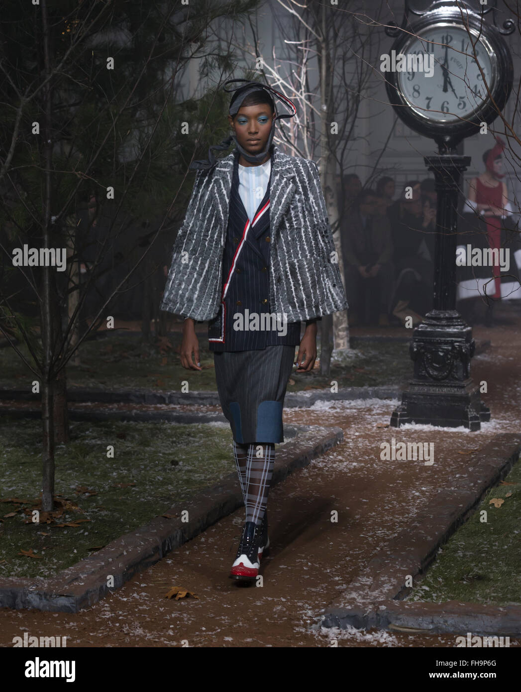 New York City, USA - February 15, 2016: Shamone Edwards walks the ...