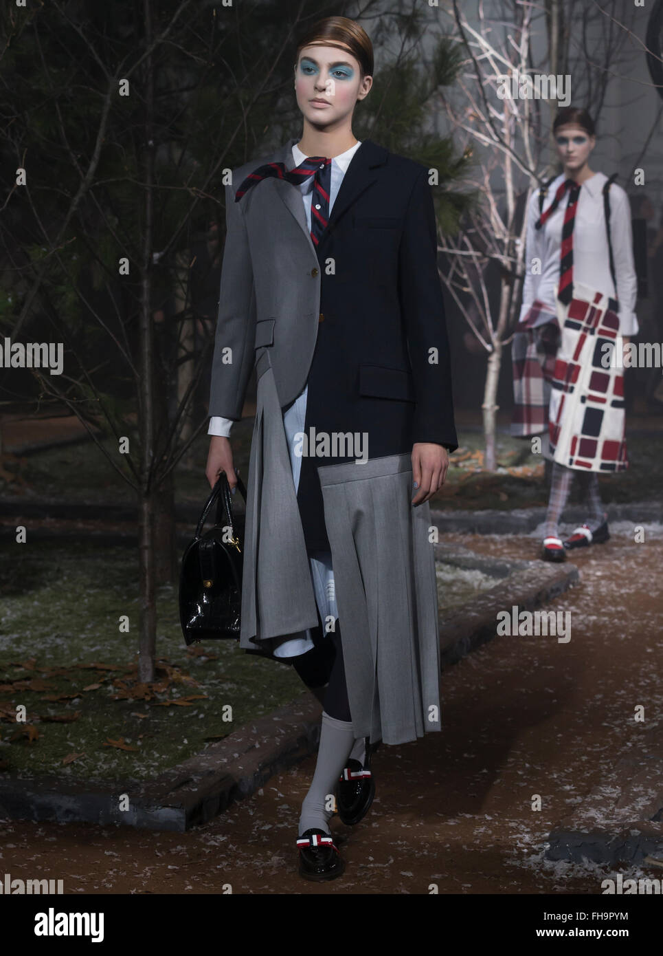 New York City, USA - February 15, 2016: Alma Durand walks the runway at ...