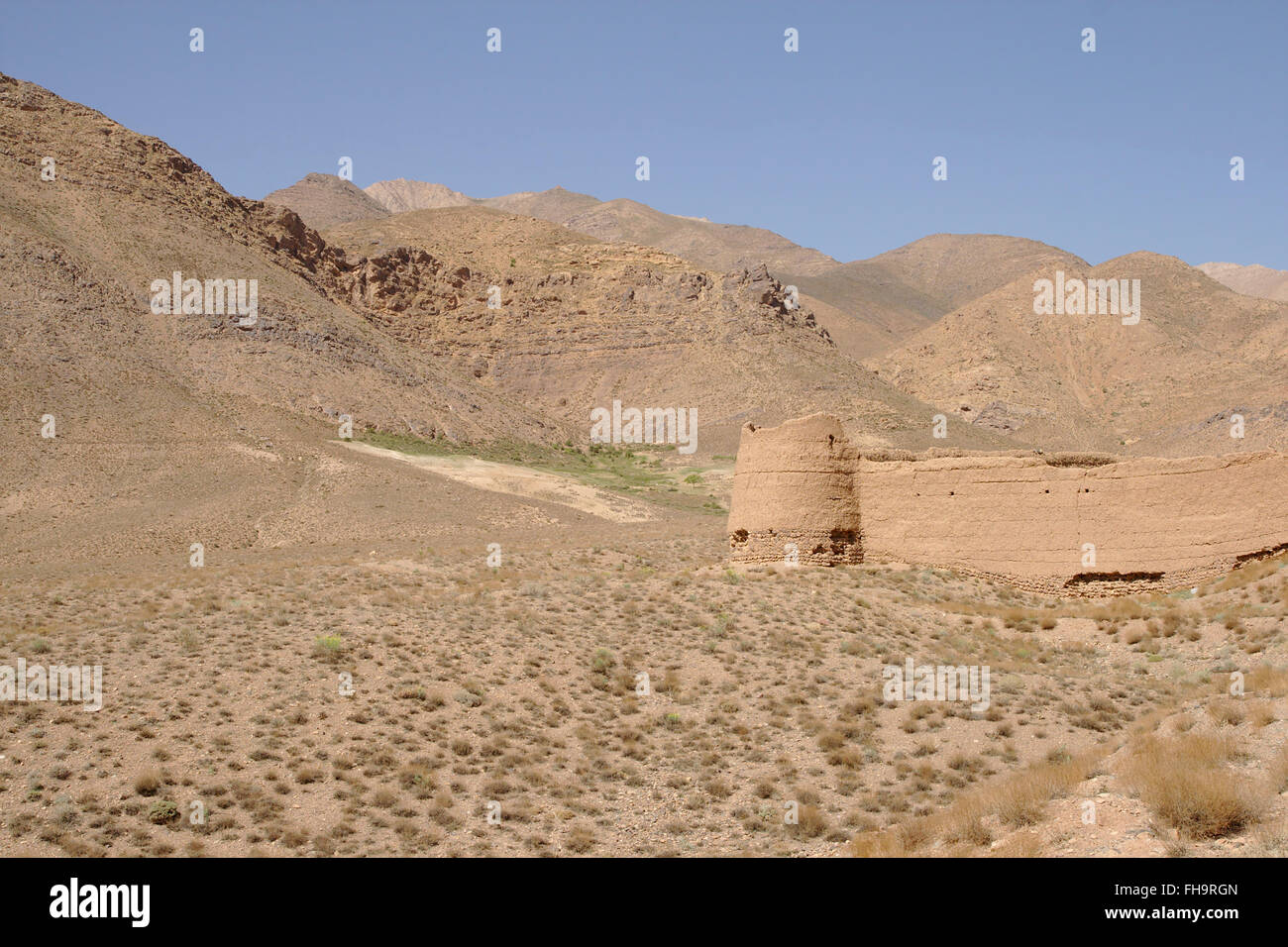 Sasanid fort in the village Abyaneh, Karkas Mountains near Kashan, Iran ...