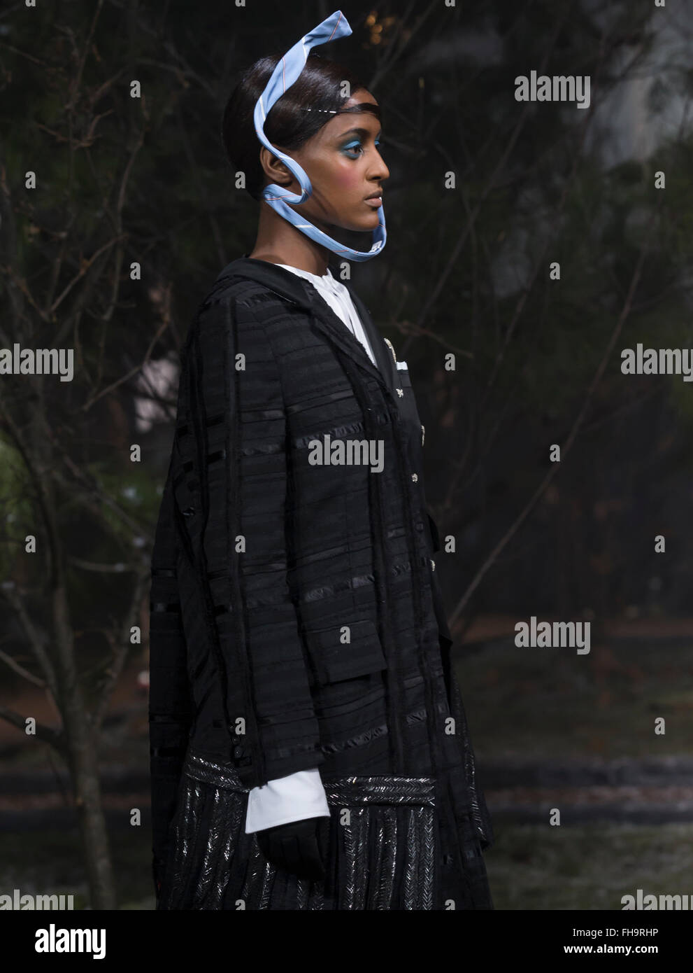 New York City, USA - February 15, 2016: Lula Kenfe walks the runway at ...