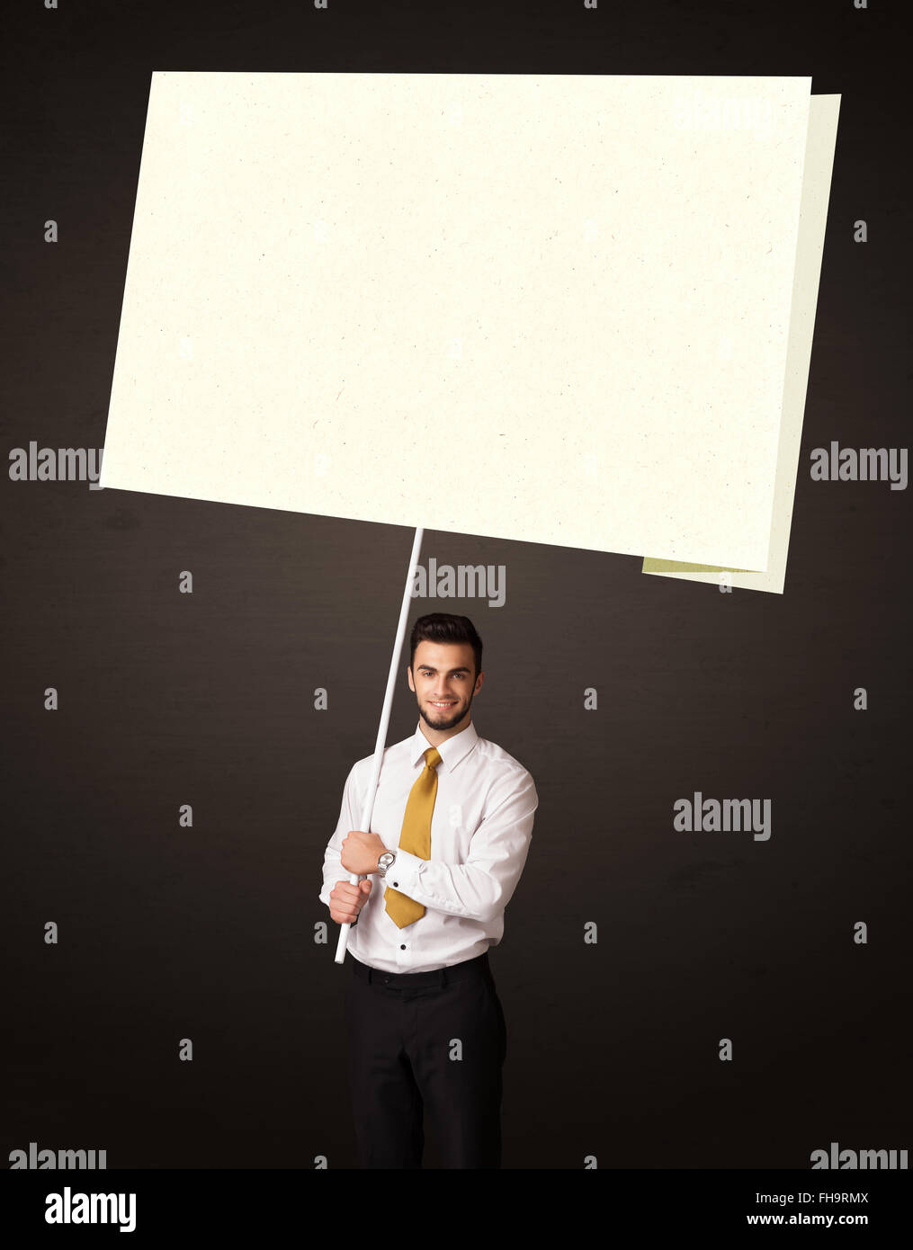 Businessman with post-it paper Stock Photo - Alamy