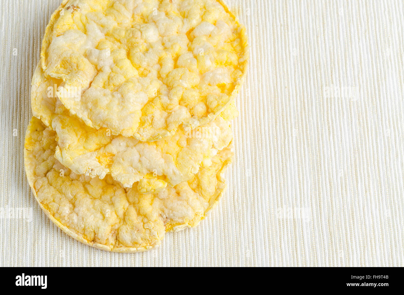 corn cake, puffed corn on table, breakfast background Stock Photo - Alamy