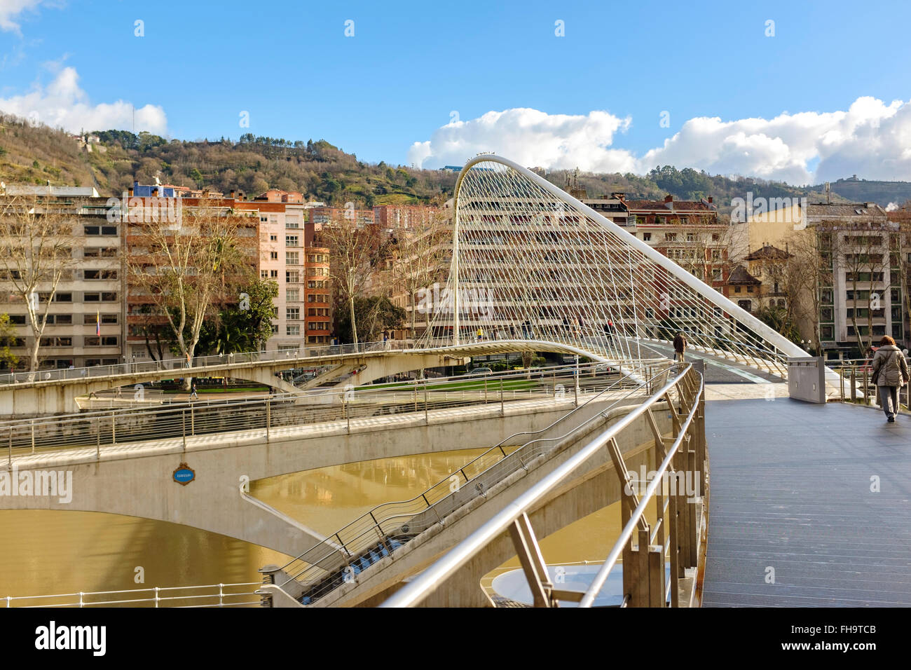 Zubizuri bridge, Bilbao, Spain designed by Santiago Calatrava Stock ...
