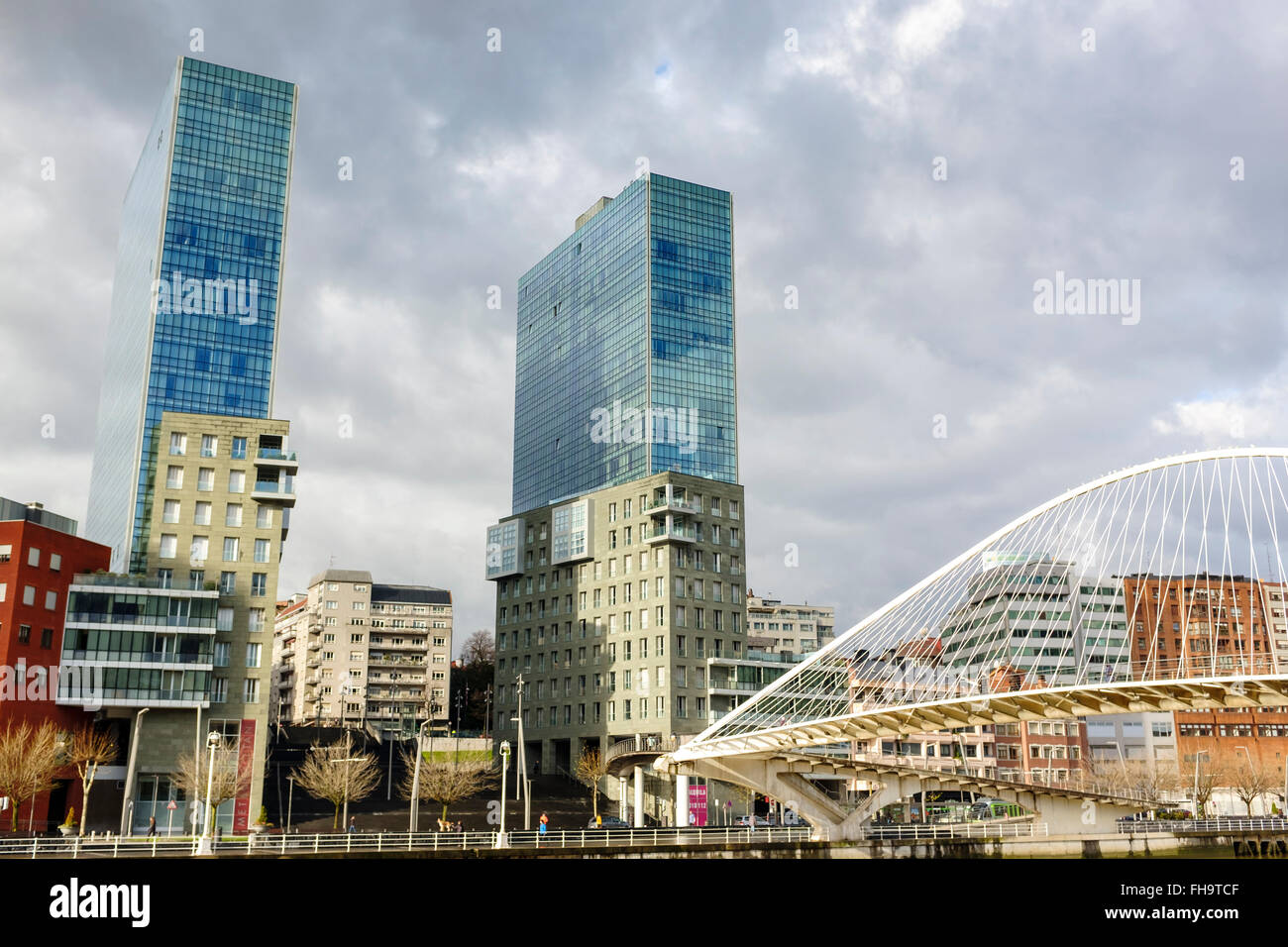 Zubizuri bridge, Bilbao, Spain designed by Santiago Calatrava Stock ...