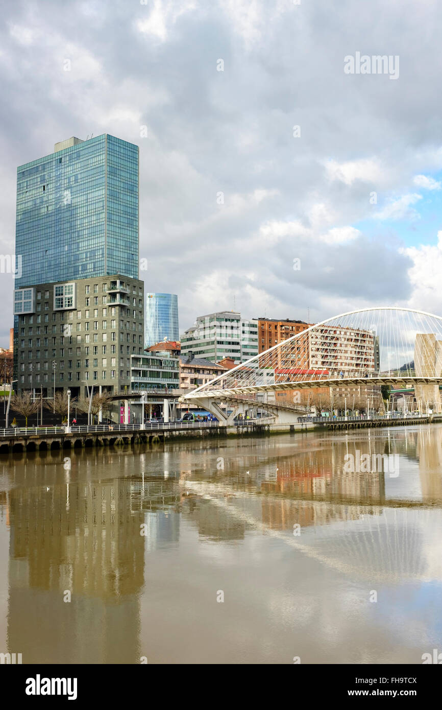 Zubizuri bridge, Bilbao, Spain designed by Santiago Calatrava Stock ...
