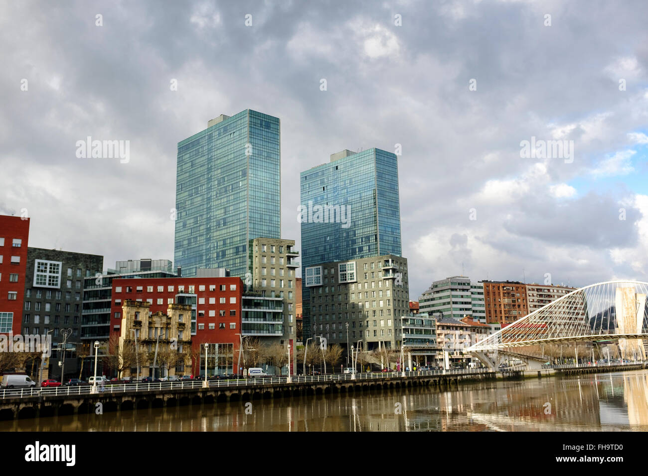 Zubizuri bridge, Bilbao, Spain designed by Santiago Calatrava Stock ...