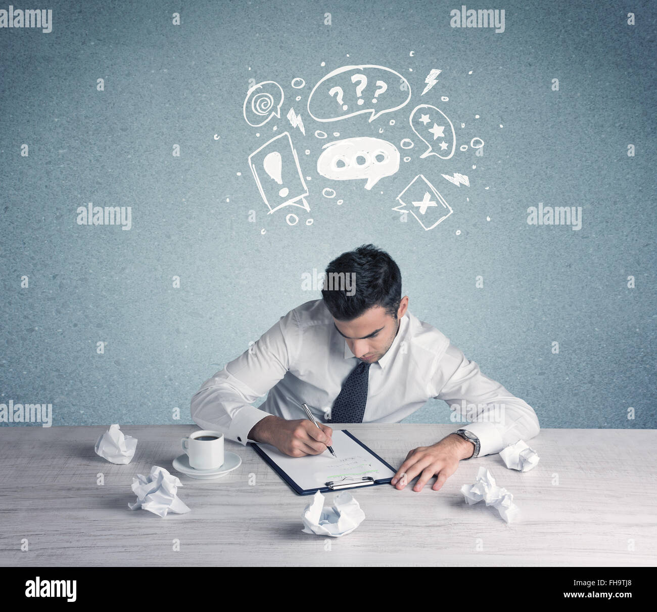 Business person in doubt and confused Stock Photo - Alamy