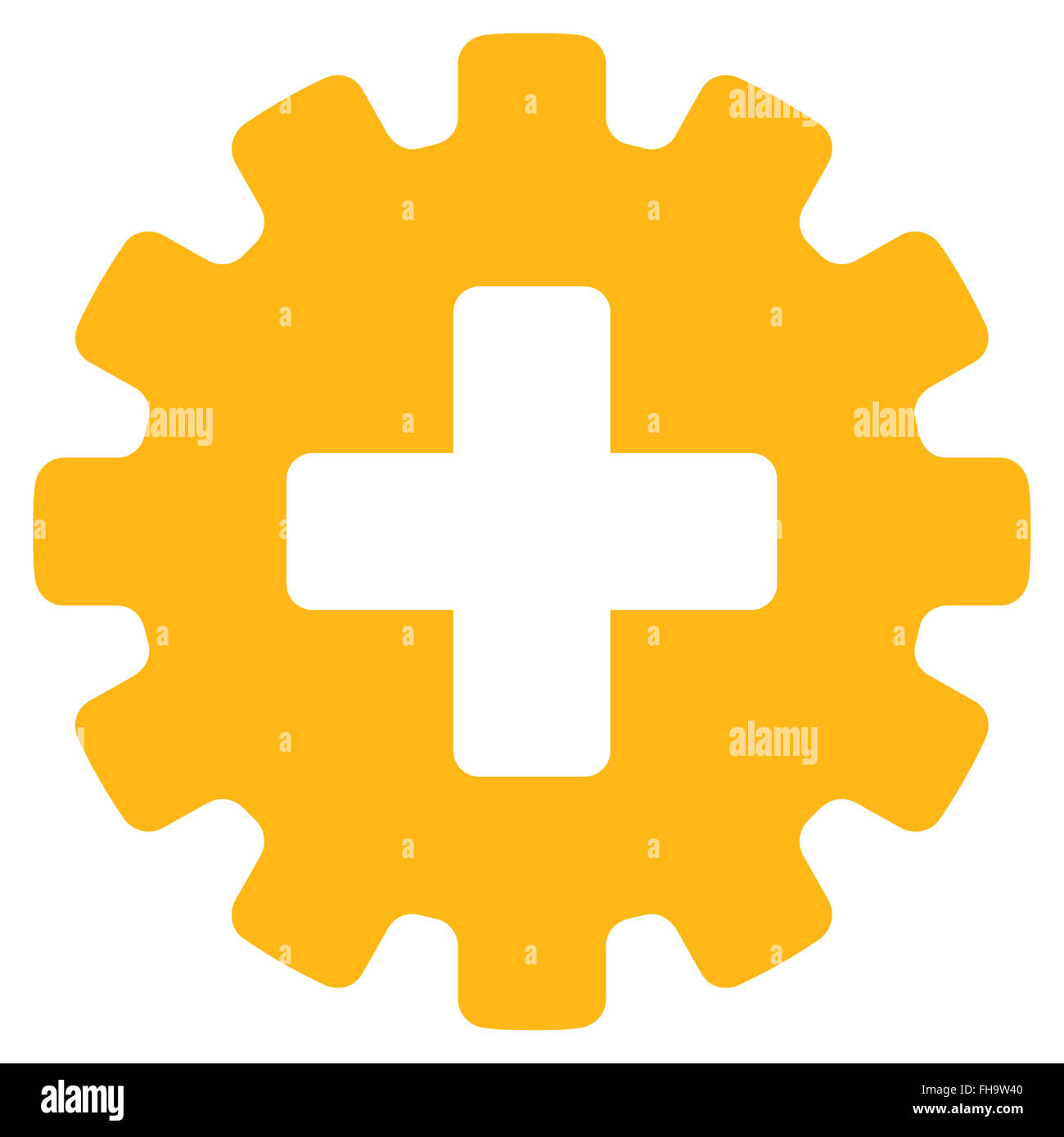 Plus Gear Icon Stock Photo - Alamy