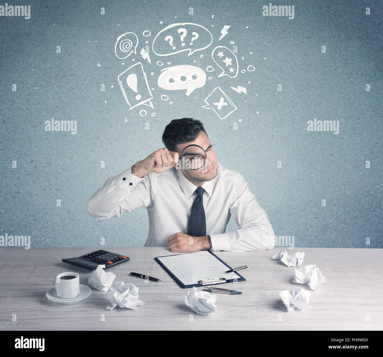 Business person in doubt and confused Stock Photo - Alamy