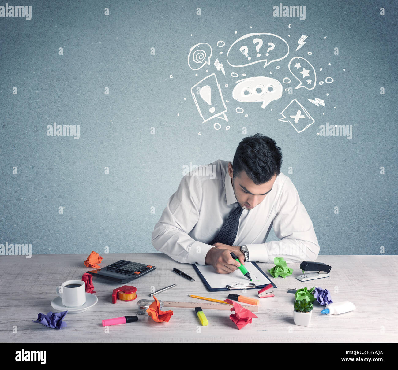Business person in doubt and confused Stock Photo - Alamy