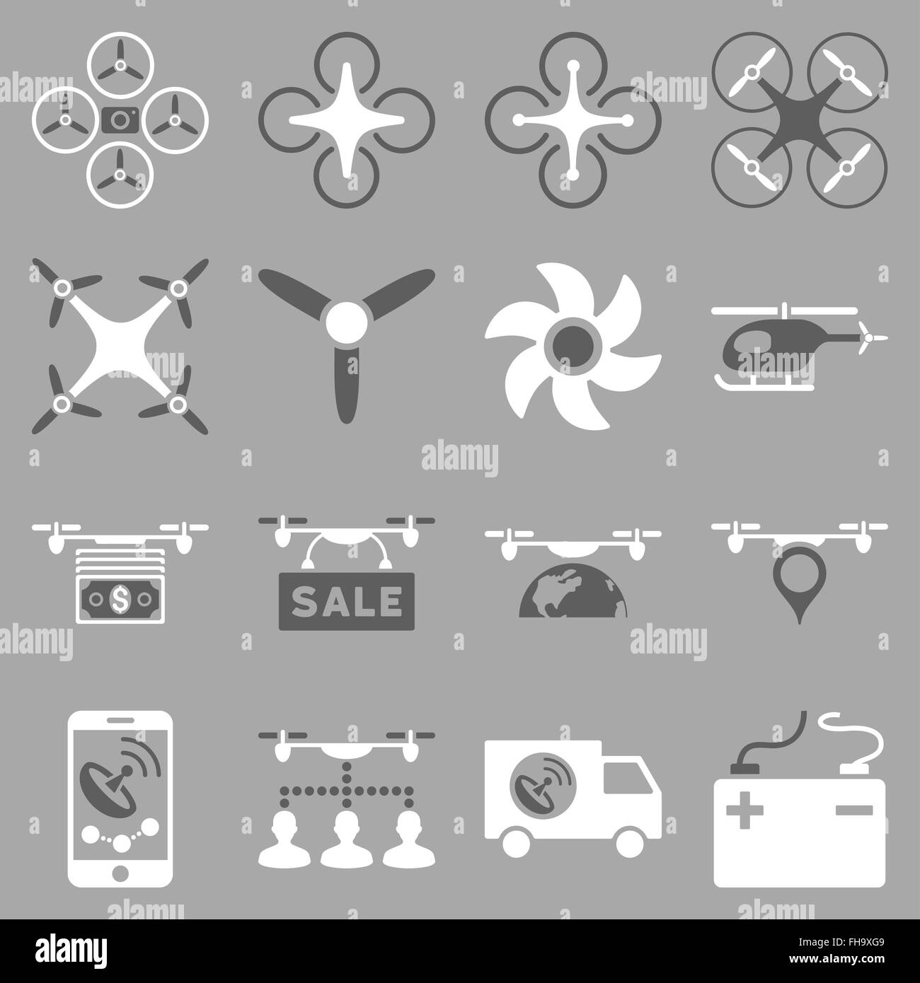 Drone service icon set Stock Photo - Alamy