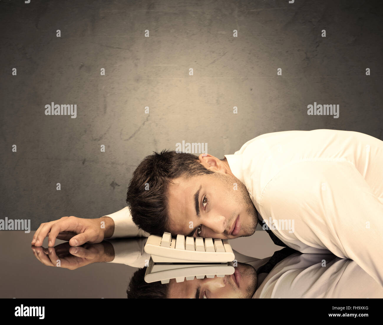 Person head banging with computer hi-res stock photography and images ...