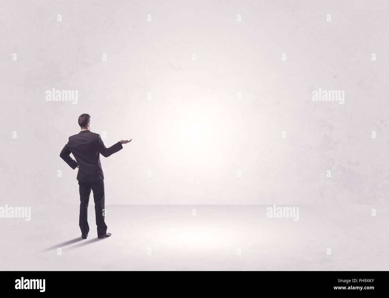 Finance worker standing in pure nothing Stock Photo - Alamy