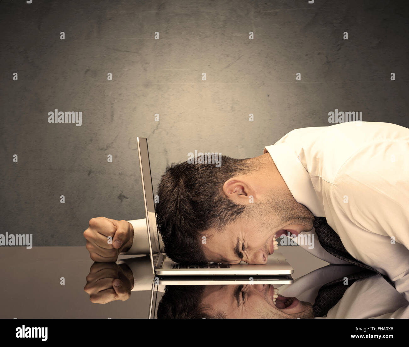 Person head banging with computer hi-res stock photography and images ...