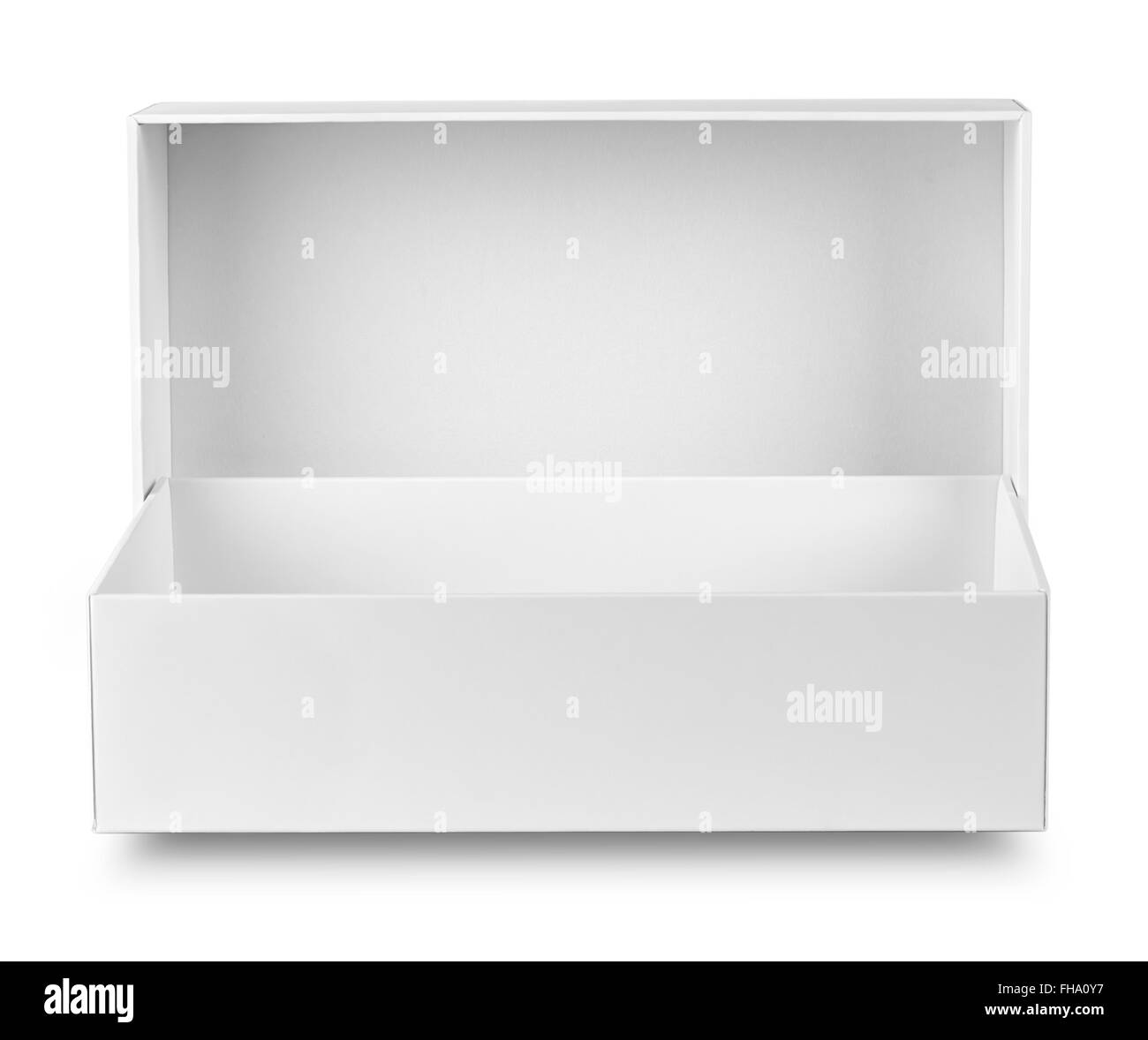 White open box isolated on white background Stock Photo - Alamy