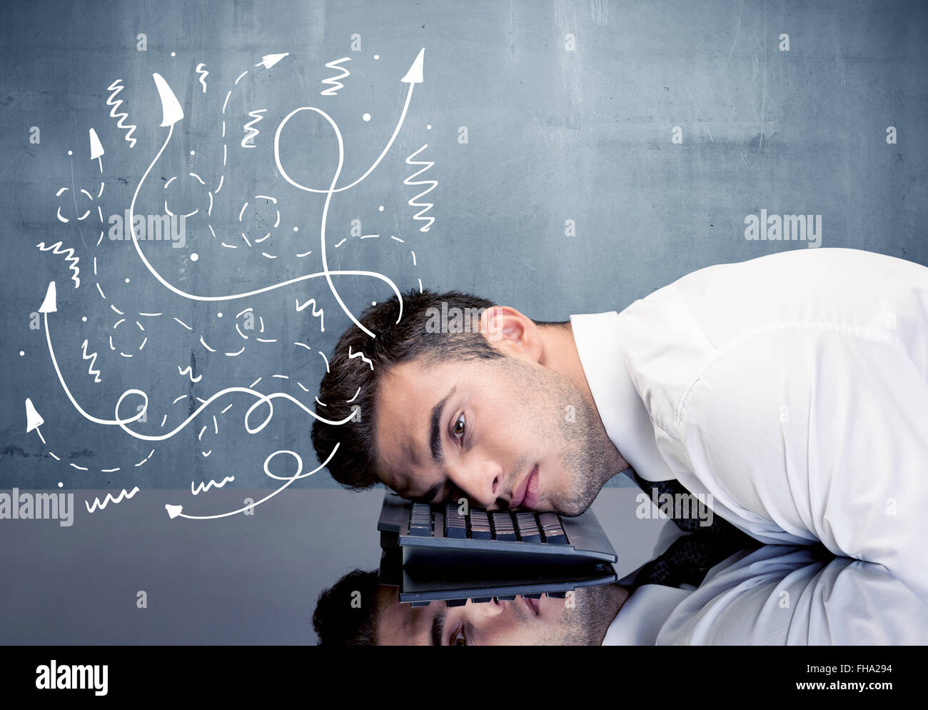 Business person with frustrated thoughts Stock Photo - Alamy