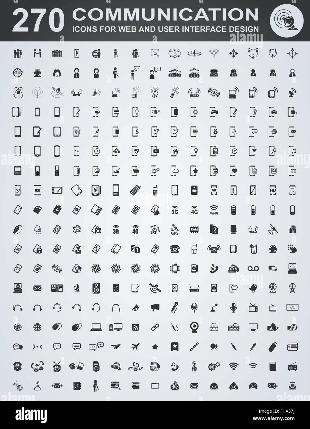 Communication icon set Stock Vector Image & Art - Alamy