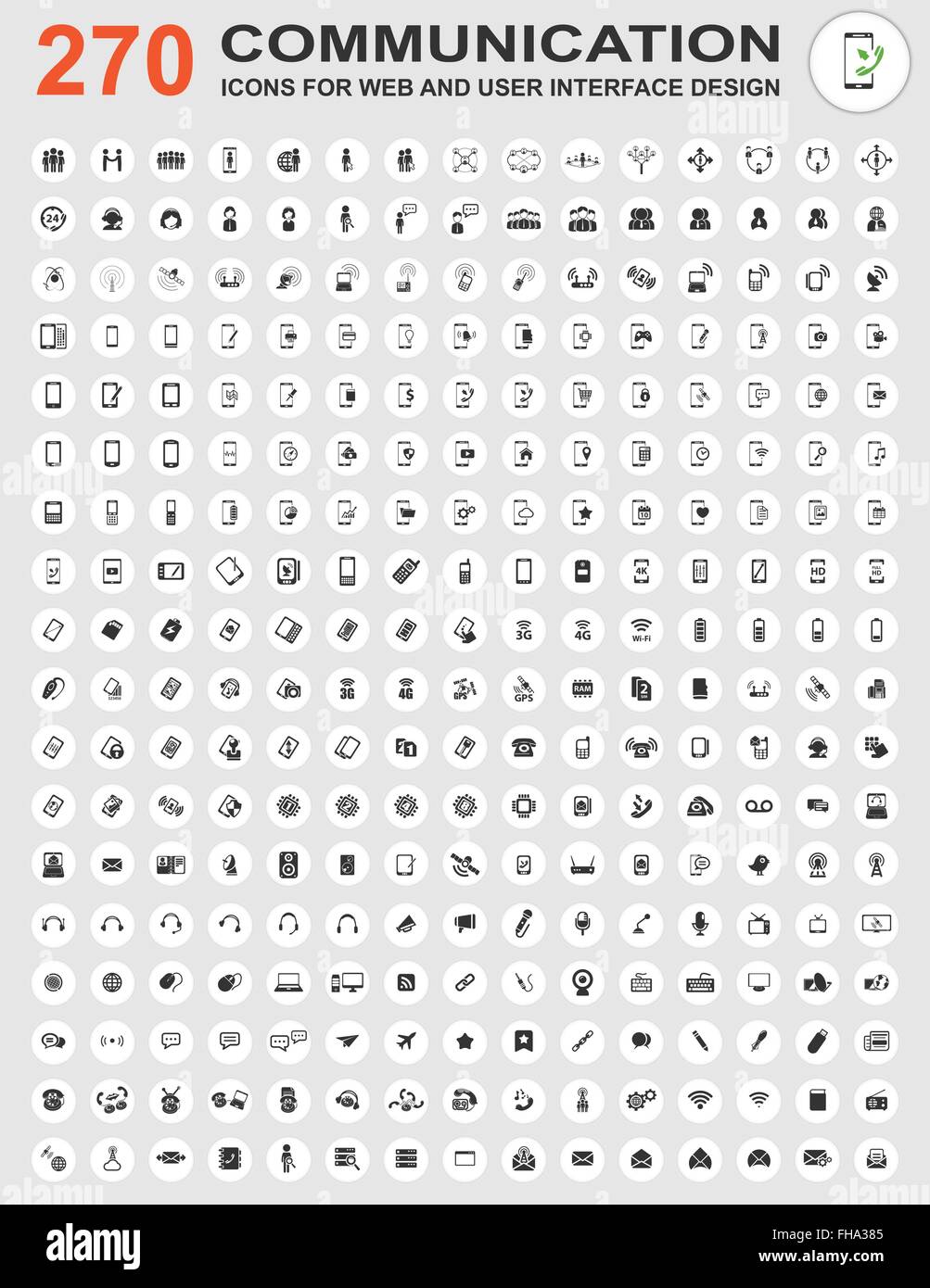 Communication icon set Stock Vector Image & Art - Alamy