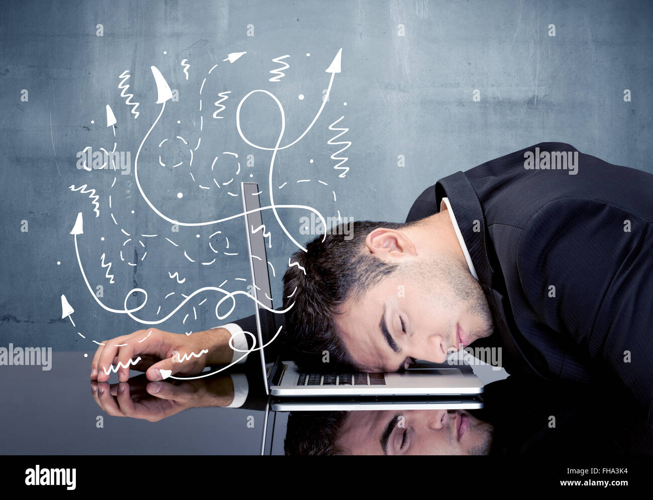 Person head banging with computer hi-res stock photography and images ...