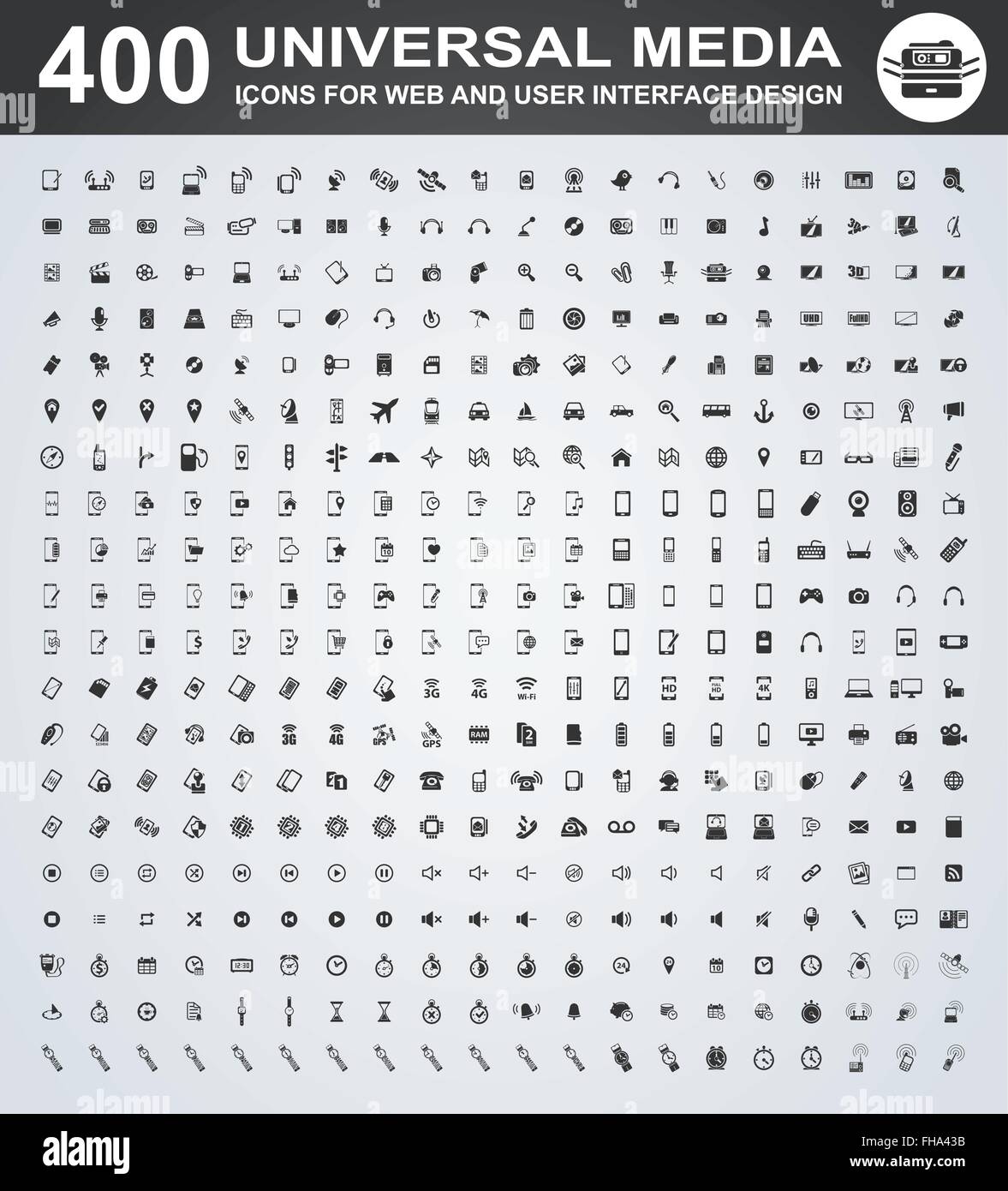 Media Icon set Stock Vector Image & Art - Alamy