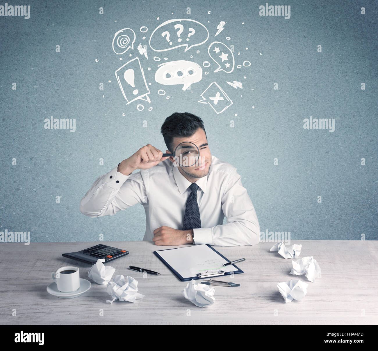 Business person in doubt and confused Stock Photo - Alamy