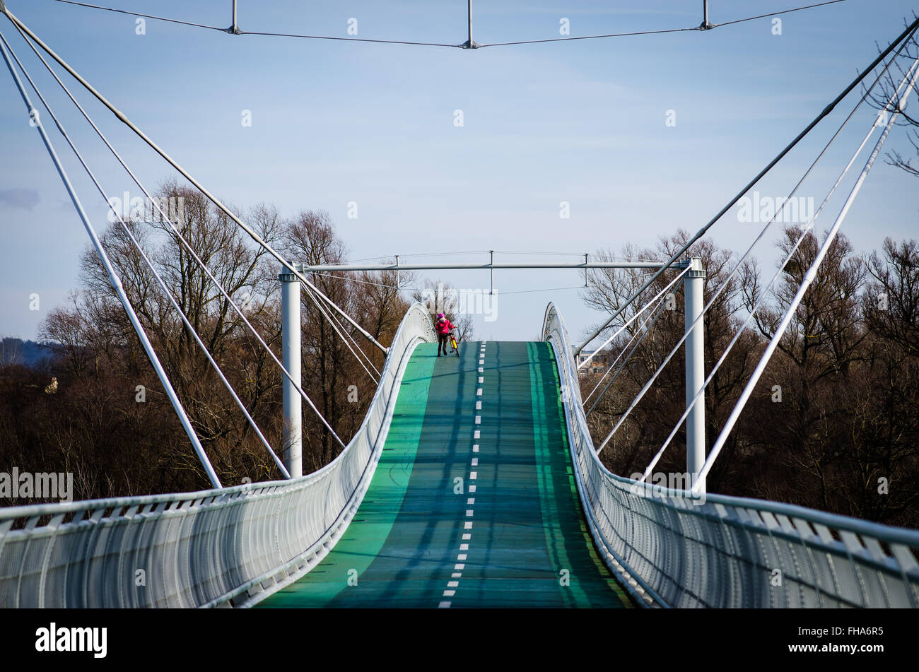 bridge path with white rails Stock Photo - Alamy