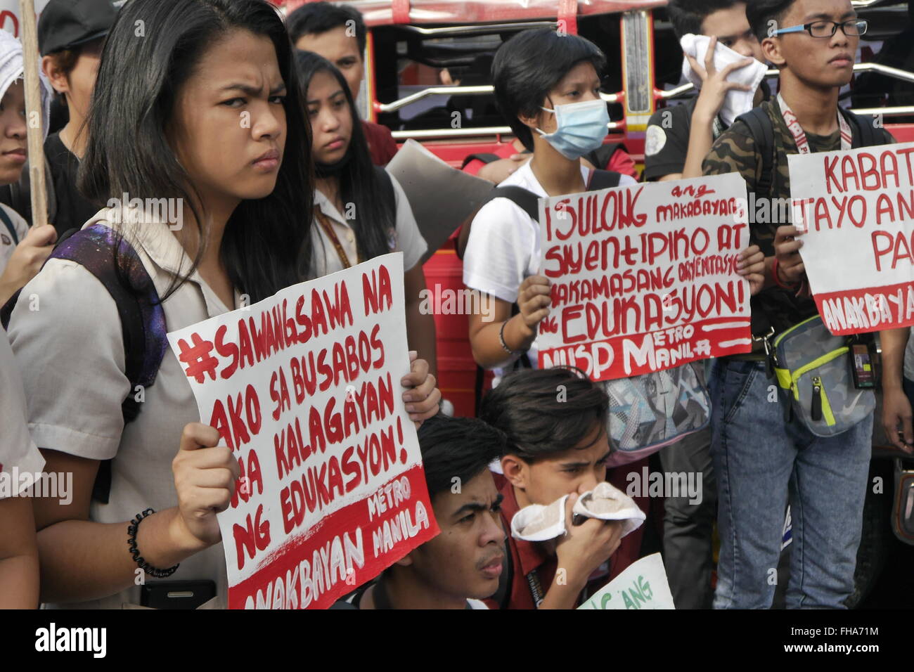 Manila, Philippines. 24th Feb, 2016. Angry students Hundreds of ...