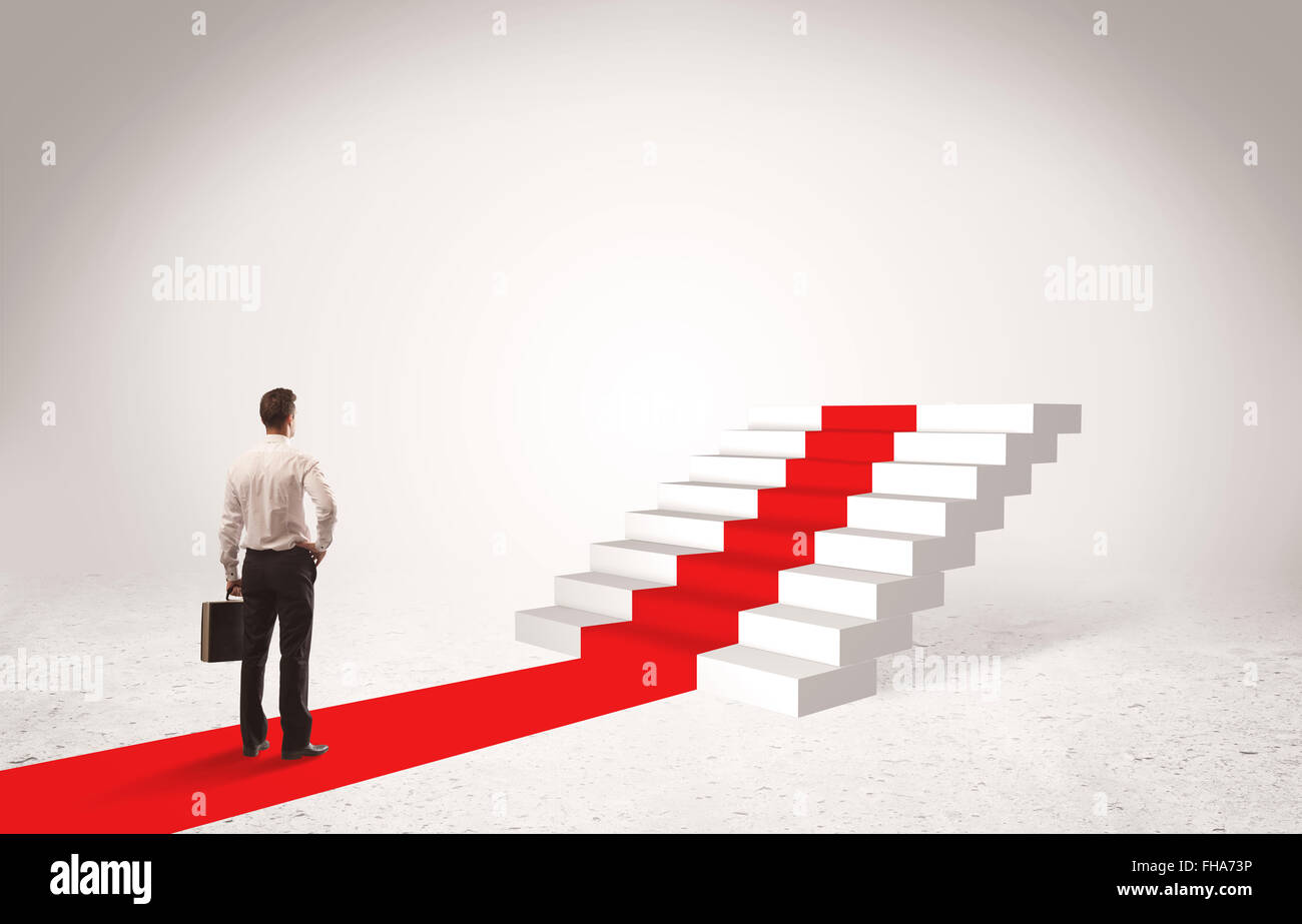 Steps to success concept with businessman Stock Photo - Alamy