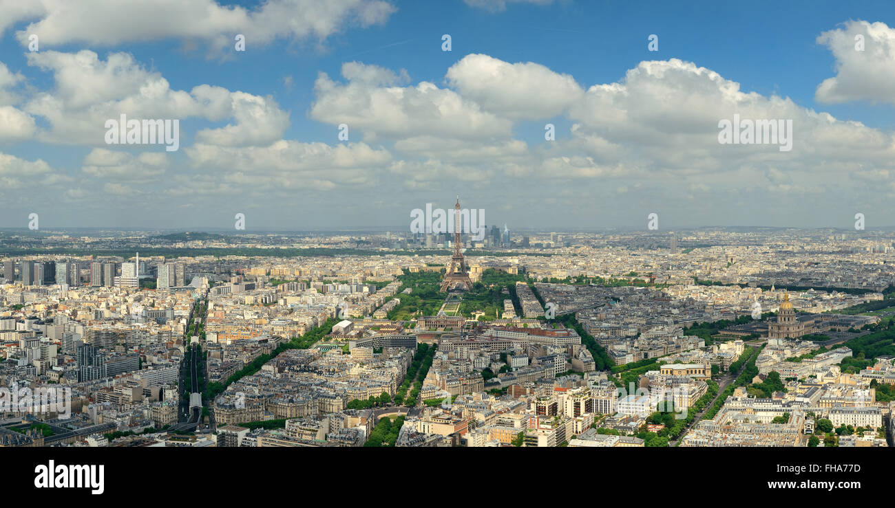 Paris rooftop view panorama with Eiffel Tower and city skyline Stock ...