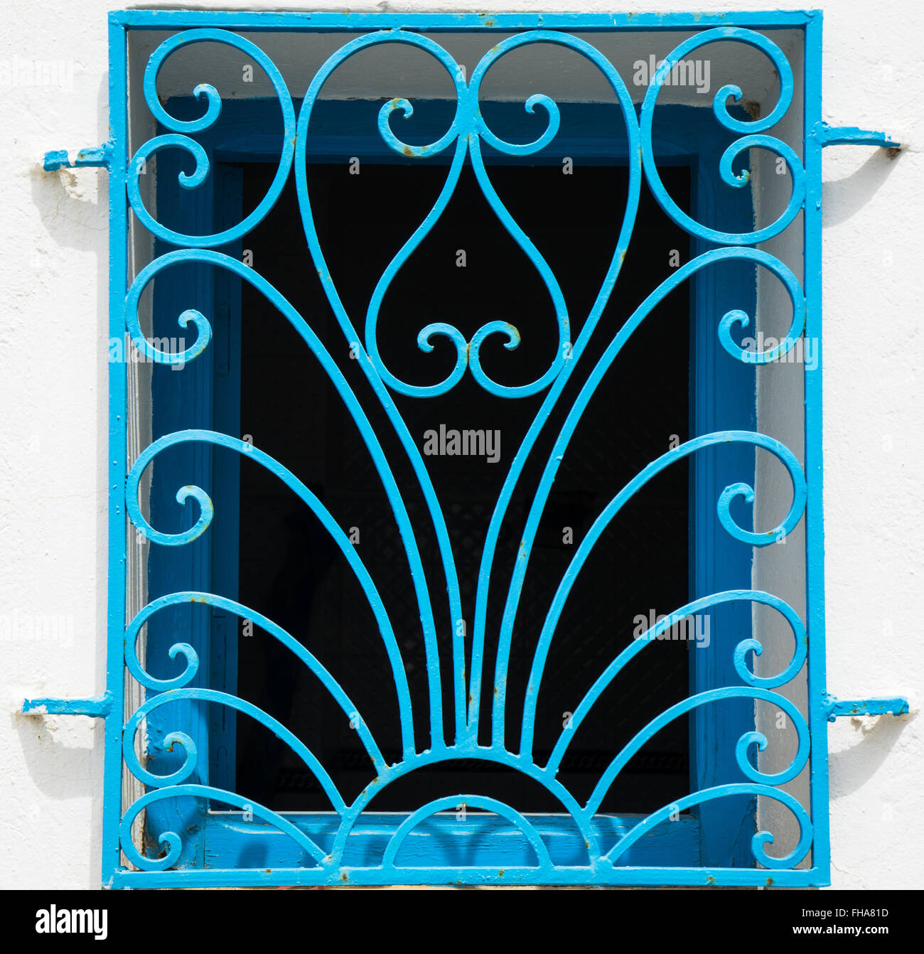 Traditional blue window from Sidi Bou Said in Tunisia Stock Photo - Alamy