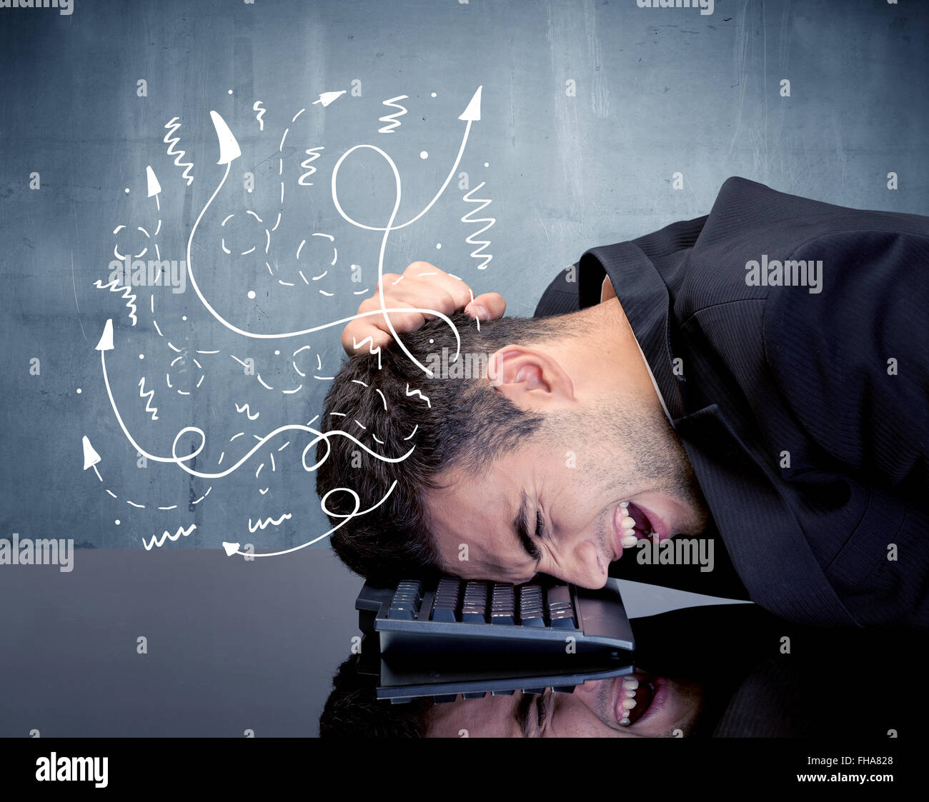 Person head banging with computer hi-res stock photography and images ...