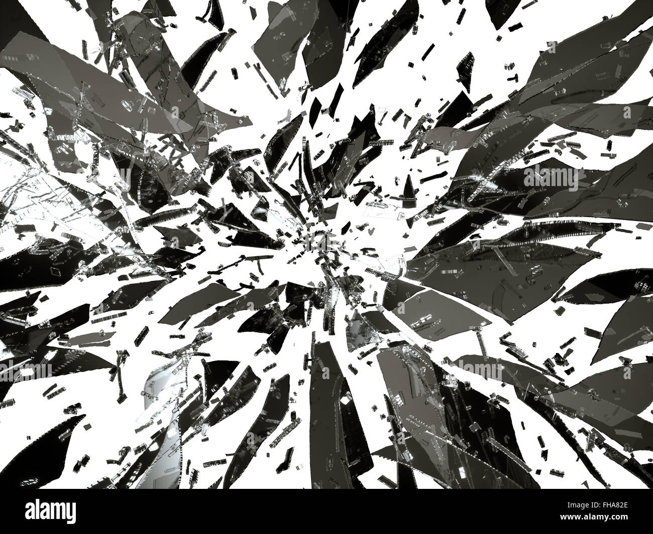 Splitted or Shattered glass isolated on white Stock Photo - Alamy