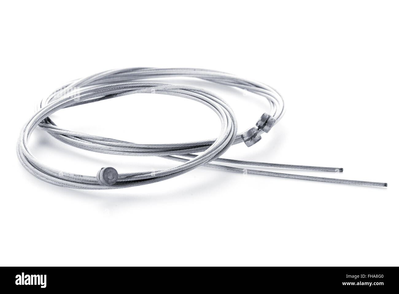 Bicycle brake wires on white background Stock Photo - Alamy